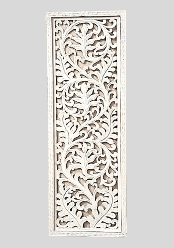 Vintage Whitewashed Floral Wall Panel – Eqaaya