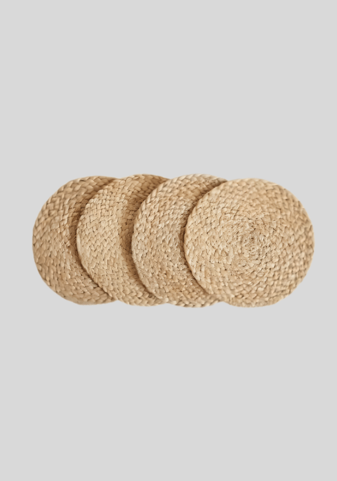 Jute Round Coaster Set – Eqaaya